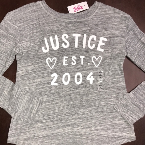 Justice | Shirts & Tops | Nwt Justice Logo Long Sleeve Tee | Poshmark